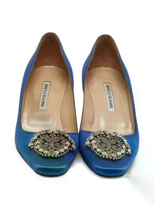 Manolo Blahnik Okkato Crystal Embellished Pumps