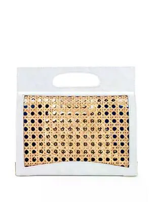 Tyler Ellis Stella Wicker Tote Bag - White