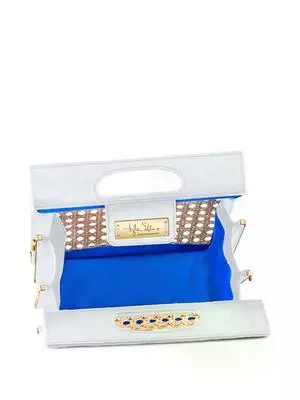 Tyler Ellis Stella Wicker Tote Bag - White