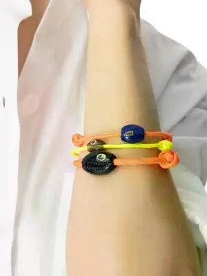 DEZSO Onyx Cowry Bead Bracelet - Orange