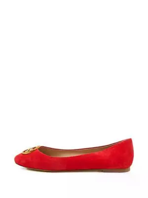 Tory Burch Suede Logo Medallion Ballet Flats