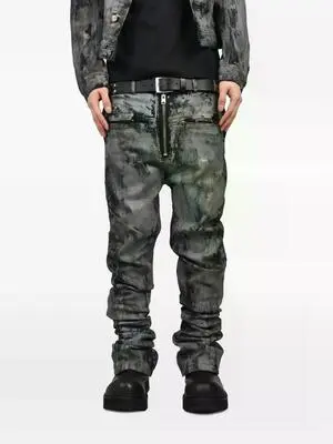 FILTH Bleach-effect Zip-detail Jeans