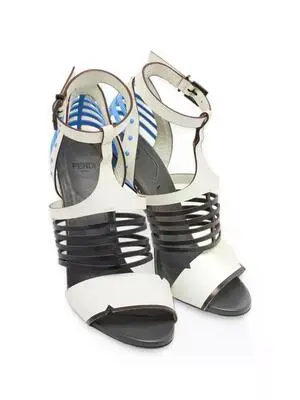 Fendi Strappy Leather Stiletto Sandals