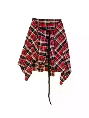 ANN DEMEULEMEESTER Check-pattern Asymmetric Shirt