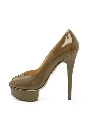 CHARLOTTE OLYMPIA Dolly Peep-toe Platform Pumps - Green
