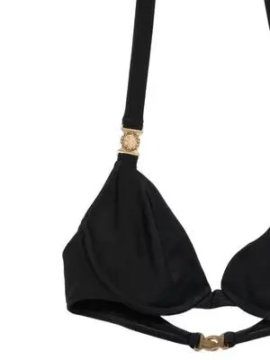 Balmain Logo Plaque Halterneck Bikini Top
