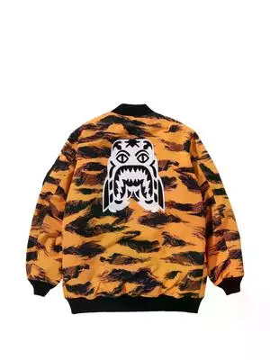 A BATHING APE Tiger Camo Long Ma-1 Bomber Jacket