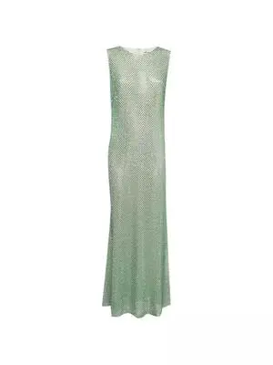 SELF-PORTRAIT Crystal-embellished Mesh Midi Dress
