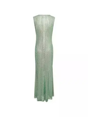 SELF-PORTRAIT Crystal-embellished Mesh Midi Dress