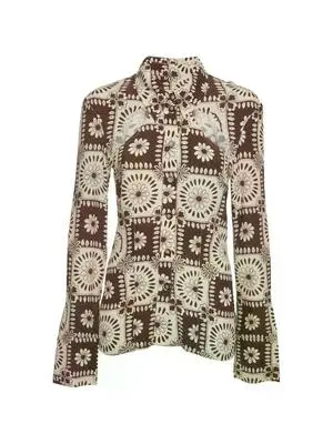 Nanushka Huyen Cut-out Shirt - Brown