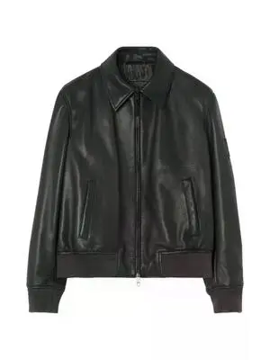 Burberry Leather Bloomsbury Bomber Jacket