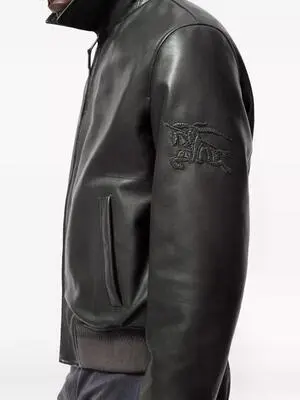 Burberry Leather Bloomsbury Bomber Jacket