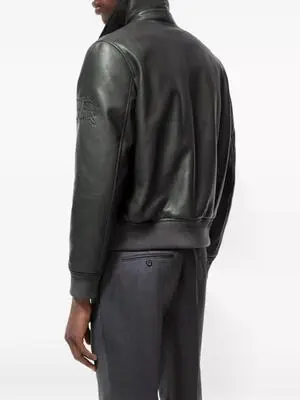 Burberry Leather Bloomsbury Bomber Jacket