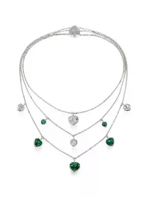 ANABELA CHAN Emerald Heart Necklace - Silver