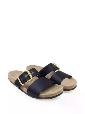 Prada Double Strap Slide Sandals - Blue