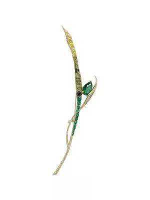ANABELA CHAN Emerald Blades Of Grass Brooch