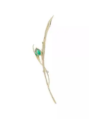 ANABELA CHAN Emerald Blades Of Grass Brooch