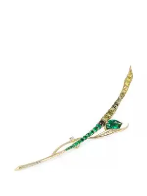 ANABELA CHAN Emerald Blades Of Grass Brooch