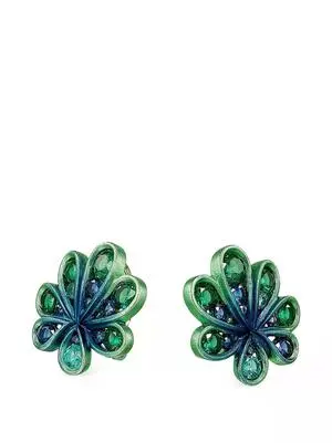 ANABELA CHAN Chanterelle Emerald And Sapphire Stud Earrings