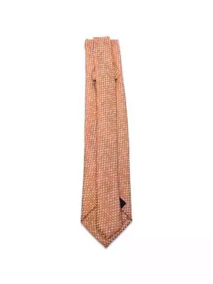 SAPIO Check Pattern Jacquard Neck Tie - Orange
