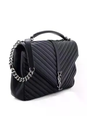 Saint Laurent Classic Monogram College Bag Matelasse Chevron Leather Large Shoulder Bag