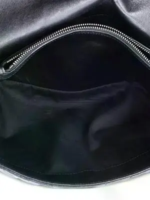 Saint Laurent Monogram College Bag Matelasse Chevron Leather Large Shoulder Bag - Black