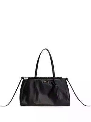 Tommy Hilfiger Ruched Trim Logo Plaque Tote Bag