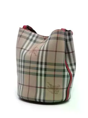 Burberry Haymarket Check Coated Canvas Lorne Bucket Bag