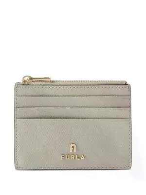 Furla Camelia Textured-leather Card Holder - Grey