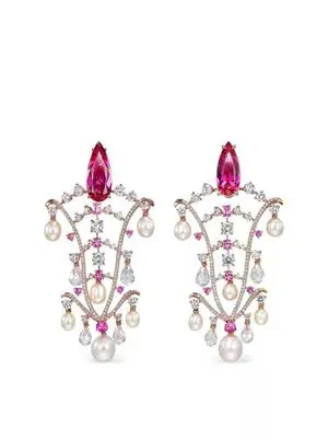 ANABELA CHAN Supernova Pearl And Diamond Earrings - Pink