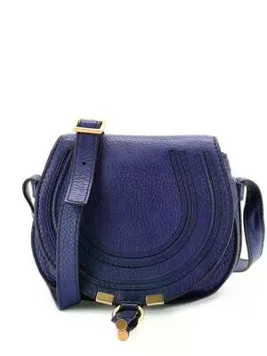 Chloé Marcie Leather Small Crossbody Bag - Blue