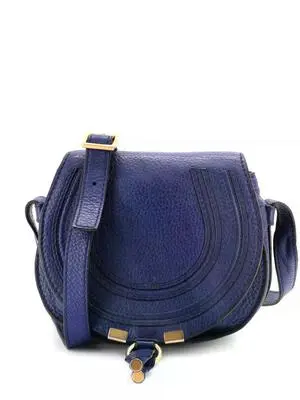 Chloé Chloé Marcie Leather Small Crossbody Bag Blue