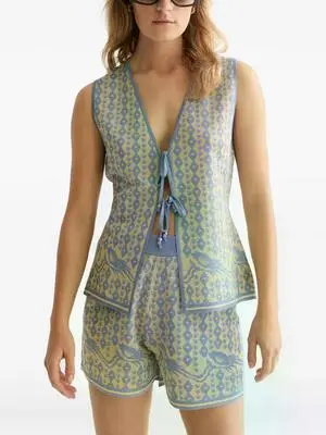 Scotch & Soda Geometric Pattern Tie-fastening Vest - Neutrals
