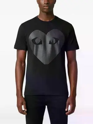 Play Comme Des Garcon Graphic-print Jersey T-shirt - Black