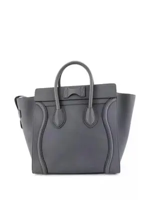 Celine Luggage Bag Grainy Leather Mini Tote Bag - Grey
