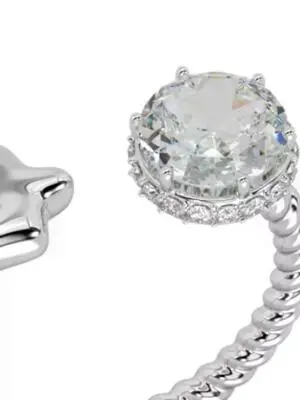 SOLO FOR DIAMONDS X Gunia Project Diamond-embellished Open-band Ring - Silver