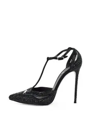 Rene Caovilla Crystal-embellished T-strap Pumps