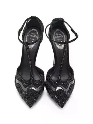 Rene Caovilla Crystal-embellished T-strap Pumps