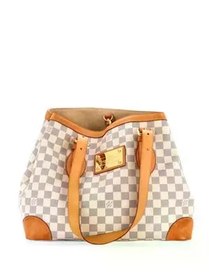 LOUIS VUITTON Damier Hampstead Tote Bag Mm - White
