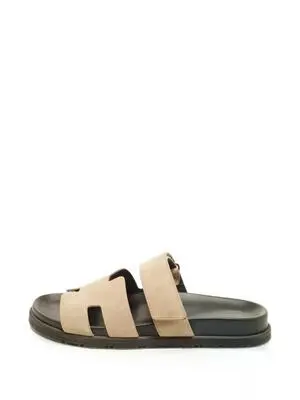 Hermès Chypre Suede H Strap Sandals