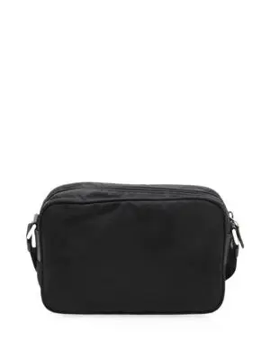 Prada Saffiano Trimmed Tessuto Camera Bag - Black
