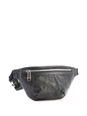 Gucci Gg Embossed Perforated Leather Small Belt Bag - Black