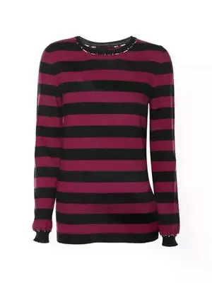 LOUIS VUITTON Striped Crew Neck Long Sleeve Sweater