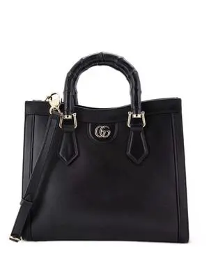 Gucci Diana Nm Bamboo Handle Leather Small Tote Bag - Black