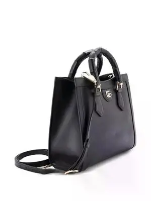 Gucci Diana Nm Bamboo Handle Leather Small Tote Bag - Black