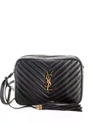 Saint Laurent Matelasse Chevron Leather Small Camera Bag - Black