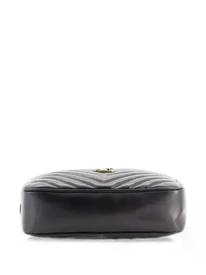 Saint Laurent Matelasse Chevron Leather Small Camera Bag - Black