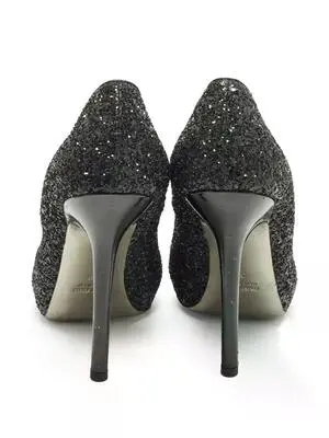 Miu Miu Glitter Round-toe Pumps - Black