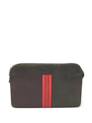 Prada Stripe-detail Clutch Bag - Black