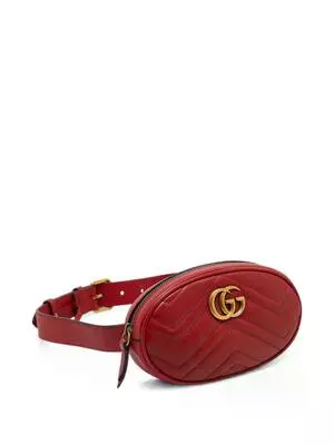 Gucci Mini Gg Marmont Matelassé Belt Bag - Red